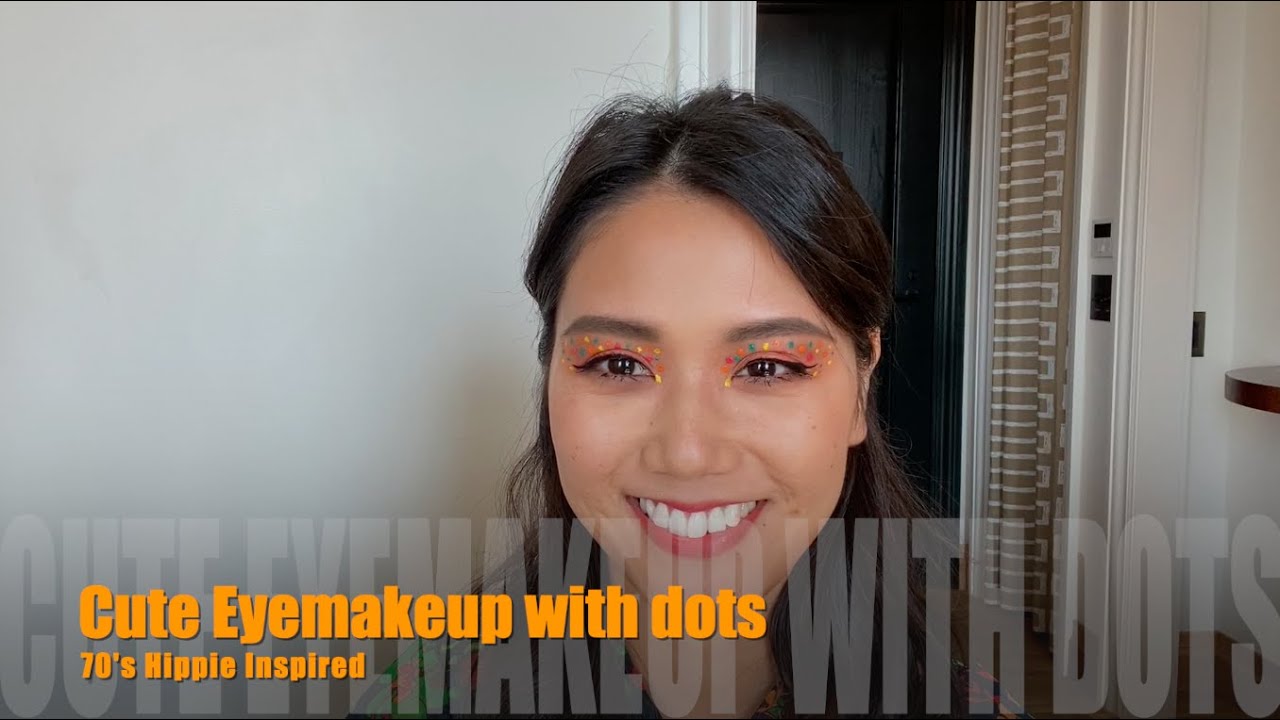 Cute eye makeup with dots / Inspired by 70's Hippie - YouTube