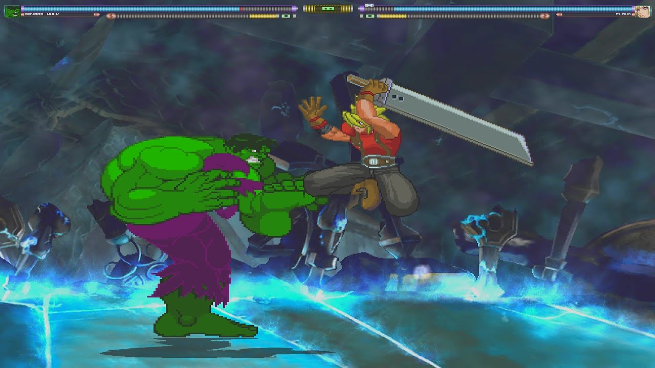 Savage Hulk Vs Cloud Strife | Mugen Fighting Games - YouTube