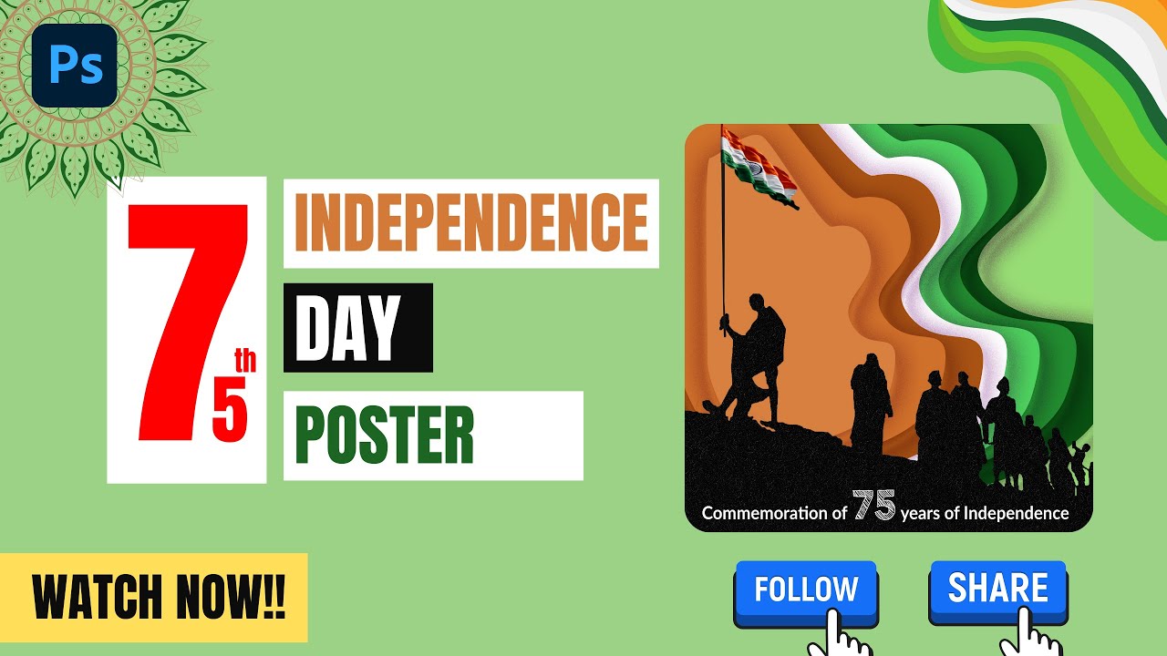 Independence day poster design in photoshop | Poster design | Photoshop ...