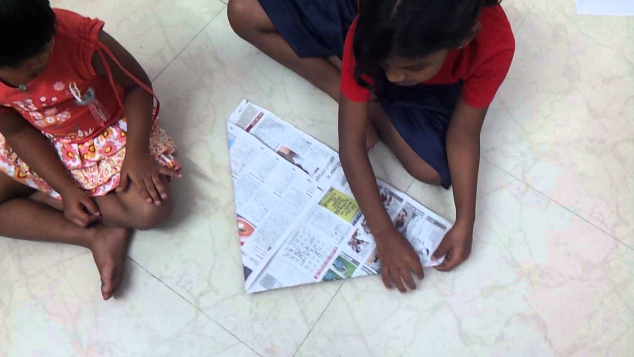 Making of a paper dustbin - YouTube