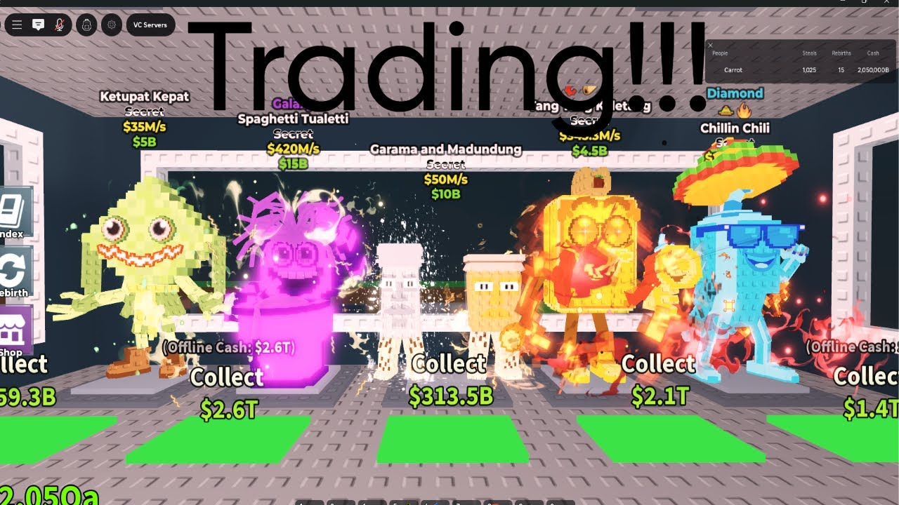 Steal A Brainrot Trading Lf Garamas Youtube