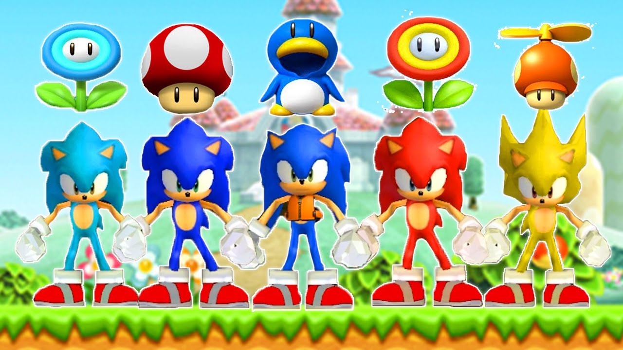 New Super Mario Bros. Wii - Sonic All Power Ups | JinnaGaming - YouTube