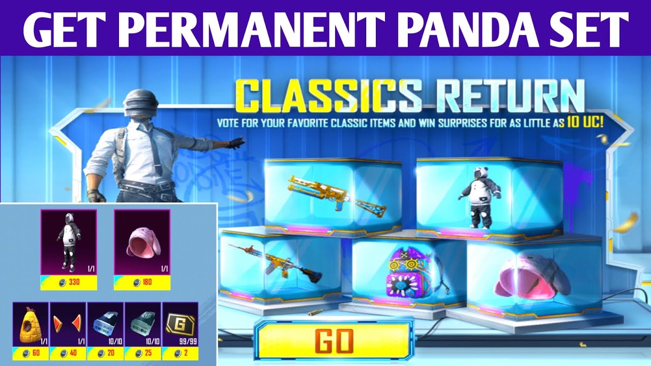 CLASSICS RETURN NEW EVENT IN PUBG MOBILE || 10 UC OFFER 😍 PANDA SET🐼 ...