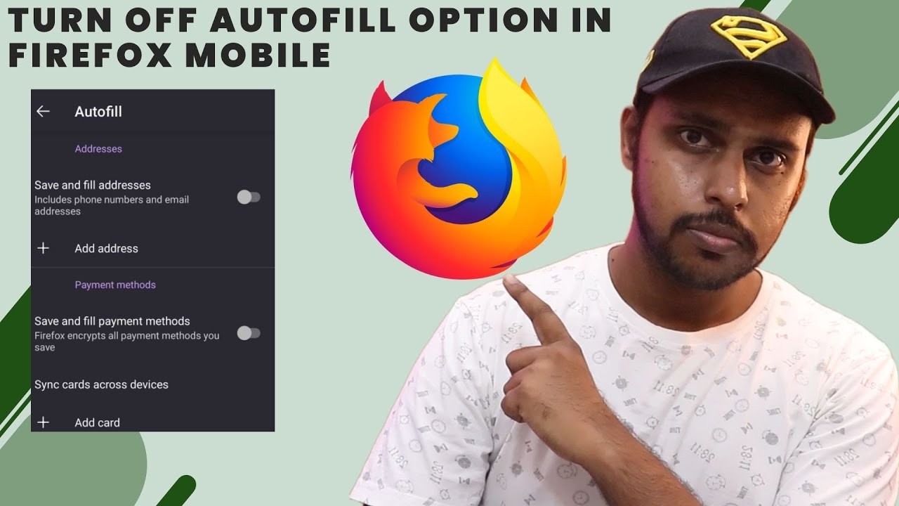 how to turn off autofill option in firefox mobile - YouTube