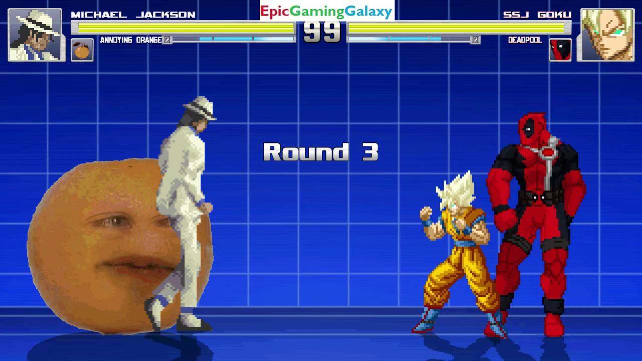 The Annoying Orange & Michael Jackson VS Super Saiyan Goku & Deadpool ...