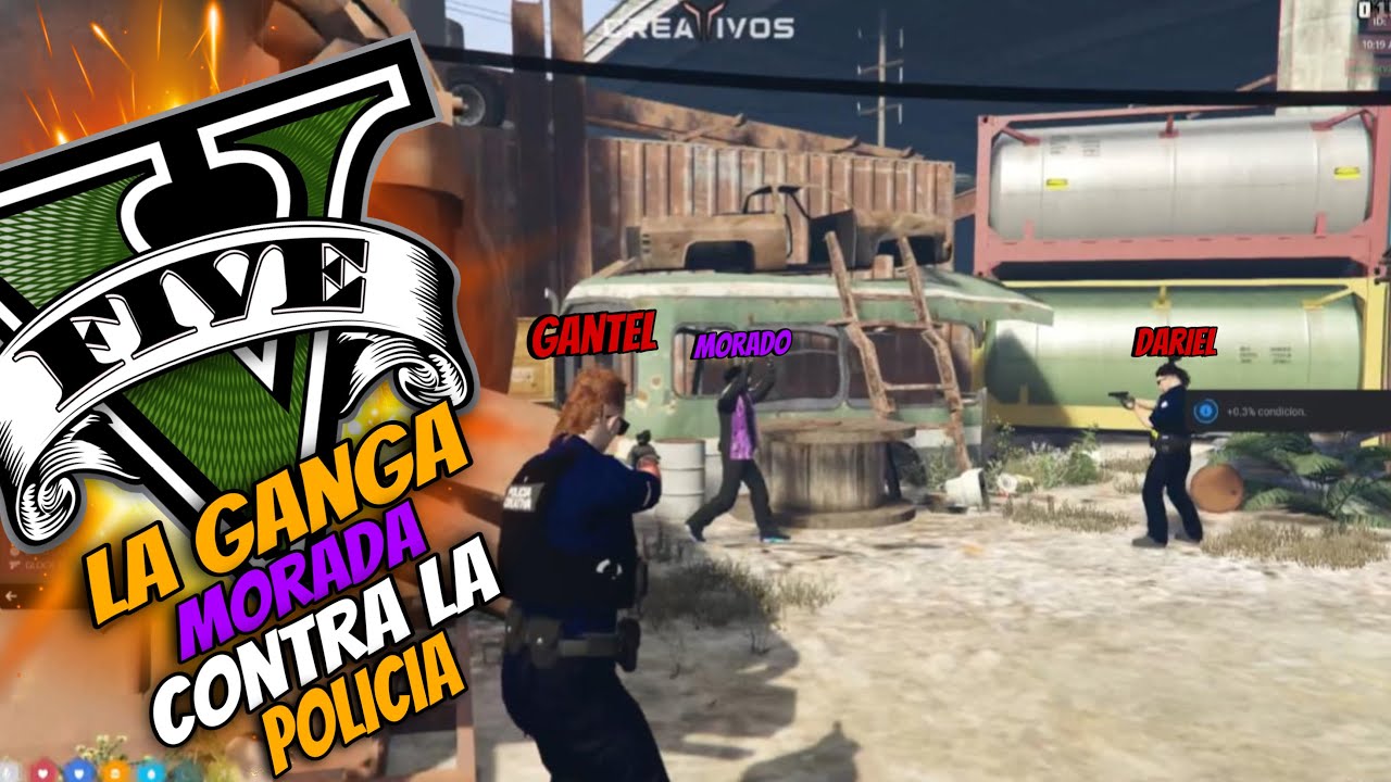 NOS ENFRENTAMOS A LA BANDA DE LOS MORADOS EN UNA PERSECUCIÓN EN GTA V ...