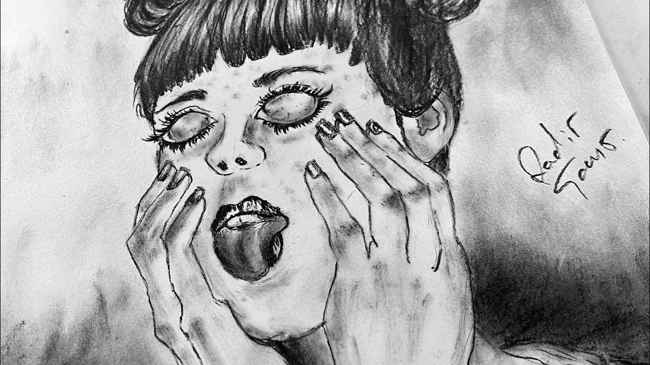 Scary Girl Draw | Sketch Arts | Art Videos - YouTube
