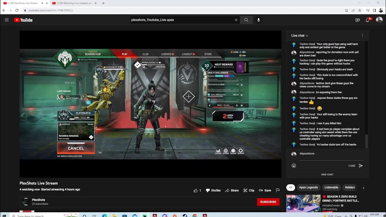 Watching Live cheaters on Apex...BAN THEM!!!!!! - YouTube