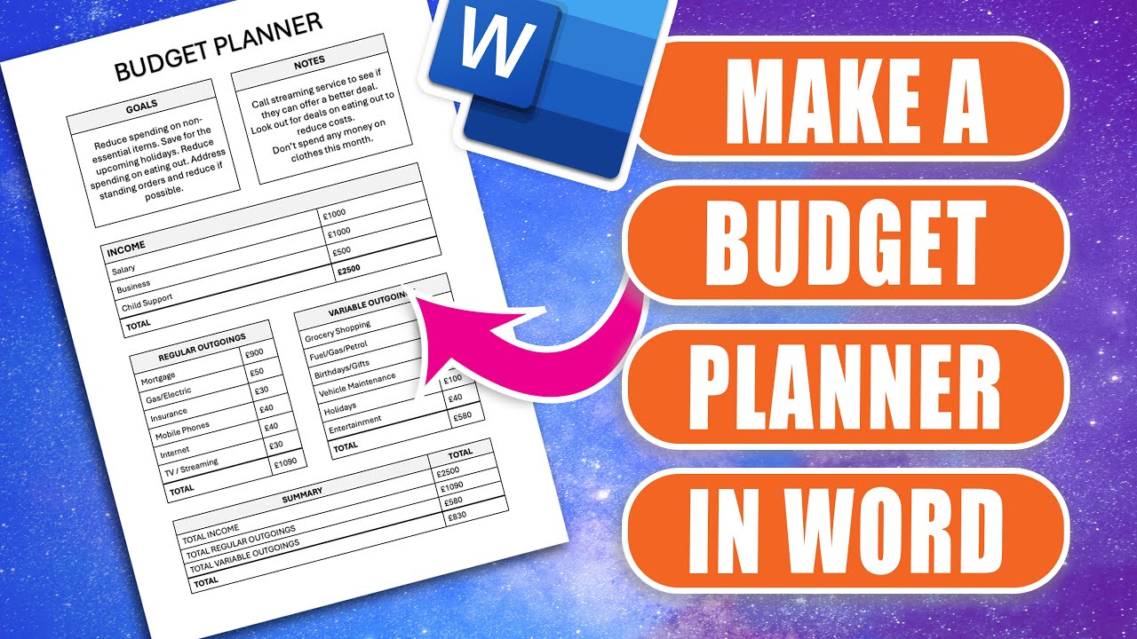 How to Make a Fillable Budget Tracker in Microsoft Word - YouTube