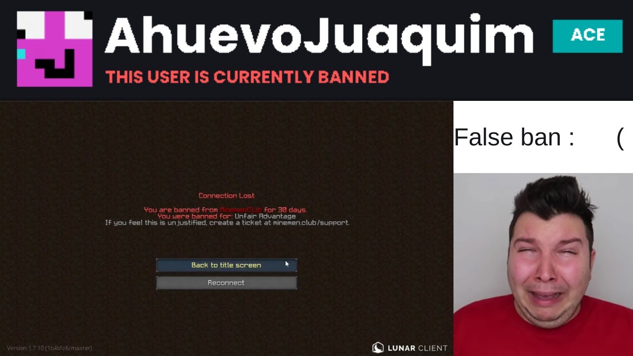 So I got banned... - False ban : ( - YouTube