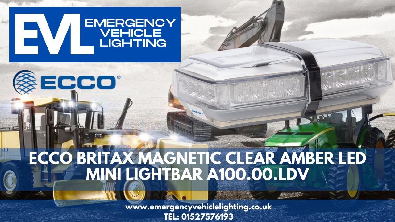 ECCO Britax Magnetic Amber Clear LED Mini Lightbar A100.00.LDV ...