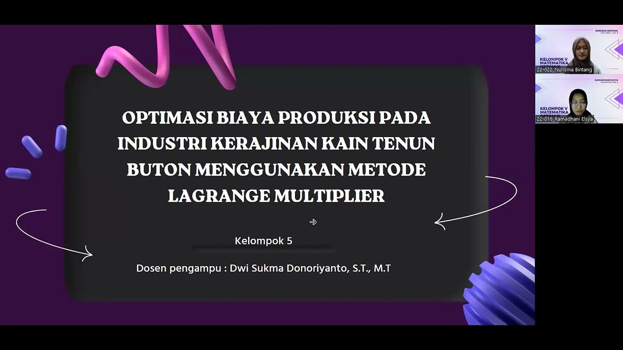 TUBES MATOP "OPTIMALISASI BIAYA PRODUKSI PADA INDUSTRI KERAJINAN METODE ...