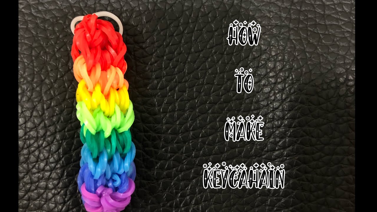 How to make a loom band keychain(loomin gals) - YouTube