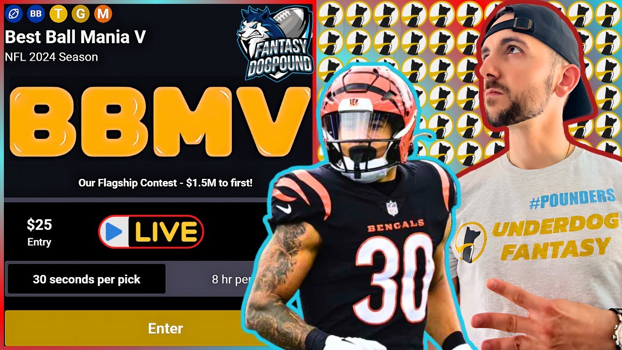Best Ball Mania 5 #80 ADP TARGETS | Underdog Fantasy LIVE Draft - YouTube