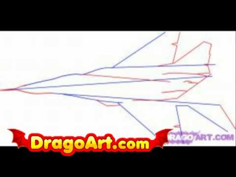 How to draw a fighter jet, step by step - YouTube