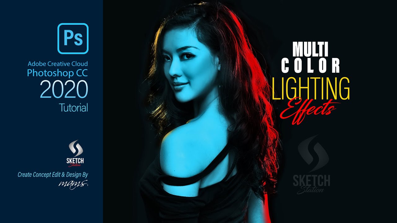 Multi Color Lighting Effect in Photoshop CC | Sketch Station - YouTube