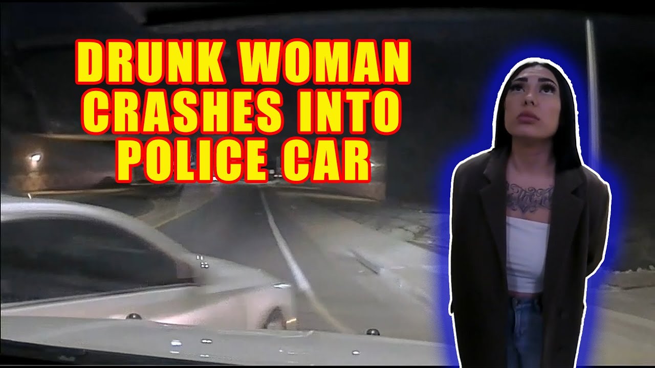 Bodycam DUI Arrest - Drunk Woman Crashes into Police Car - YouTube