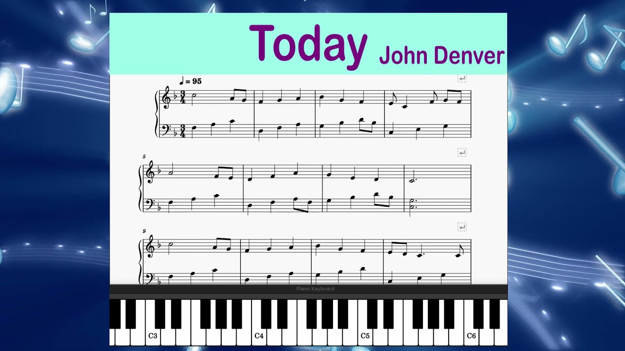 Today - John Denver Piano - YouTube