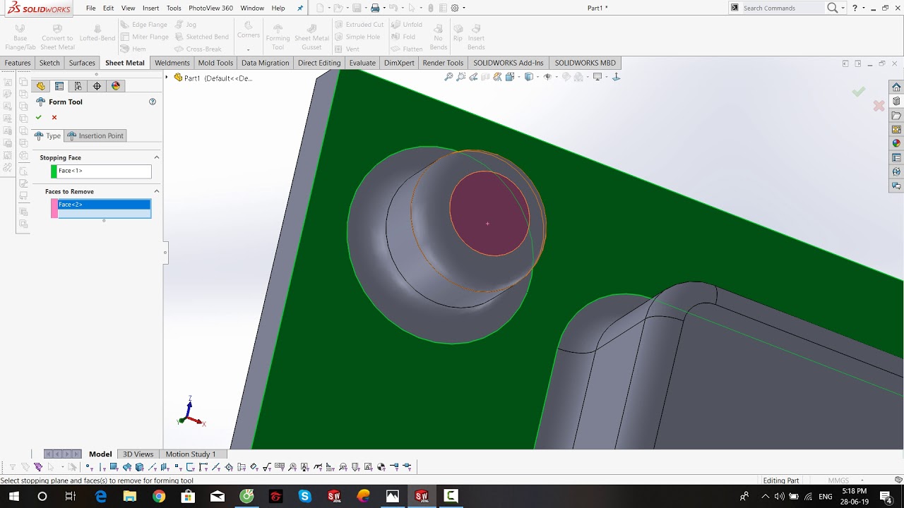 Lệnh Forming Tool trong Sheet Metal của Solidworks - YouTube