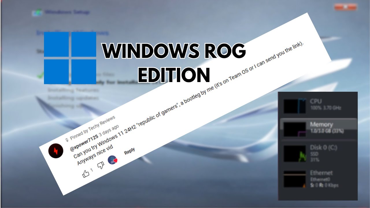 Windows 11 ROG edition by @xpower7125 - YouTube