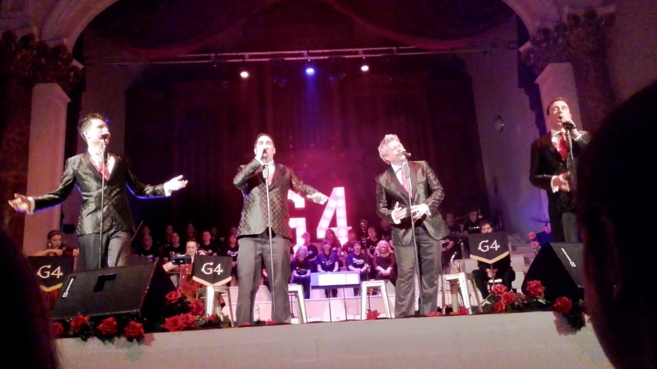 G4 singing 'Yellow/Creep' at Cheltenham Town Hall - YouTube