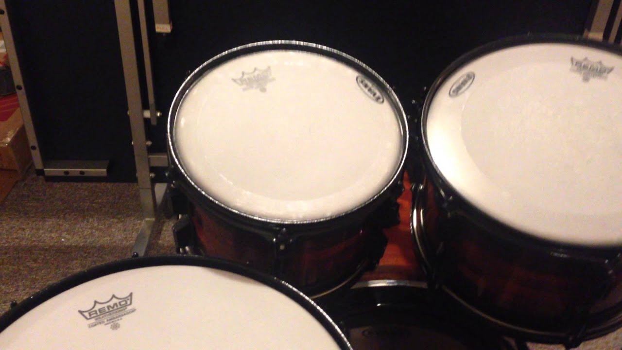Custom Segmented Mahogany Drum Set - YouTube