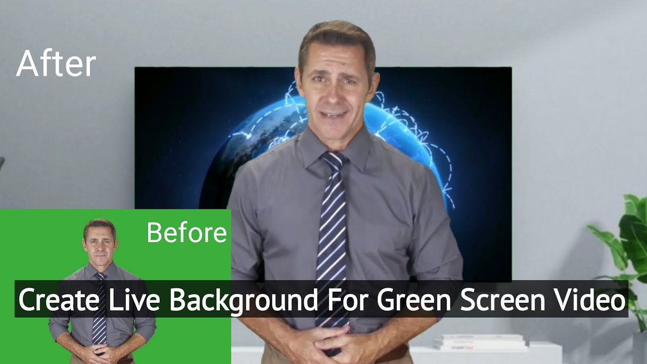 How to create live background for green screen video | Make living room ...