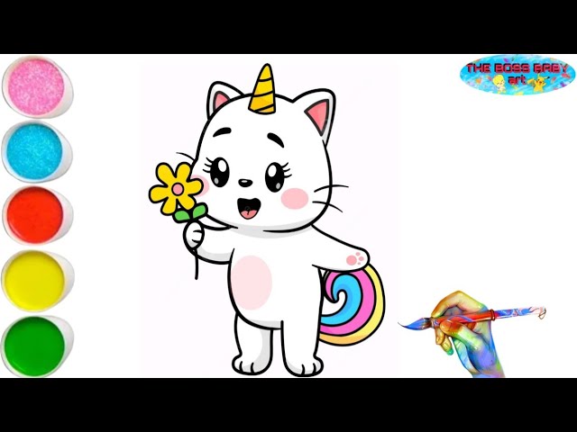 Unicorn Cat Unicat Easy Drawing For Children Baby Cute Unicorn