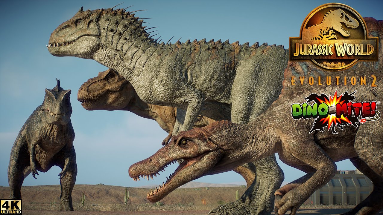 Trex Vs Giga Vs Spino Vs Indominus Rex Battle Royale Jurassic World Jurassic Park Youtube