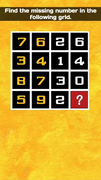 Missing number puzzle - YouTube