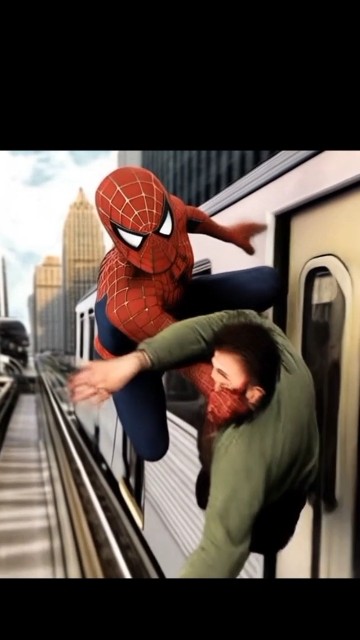 Spiderman pull out a man from his back - YouTube