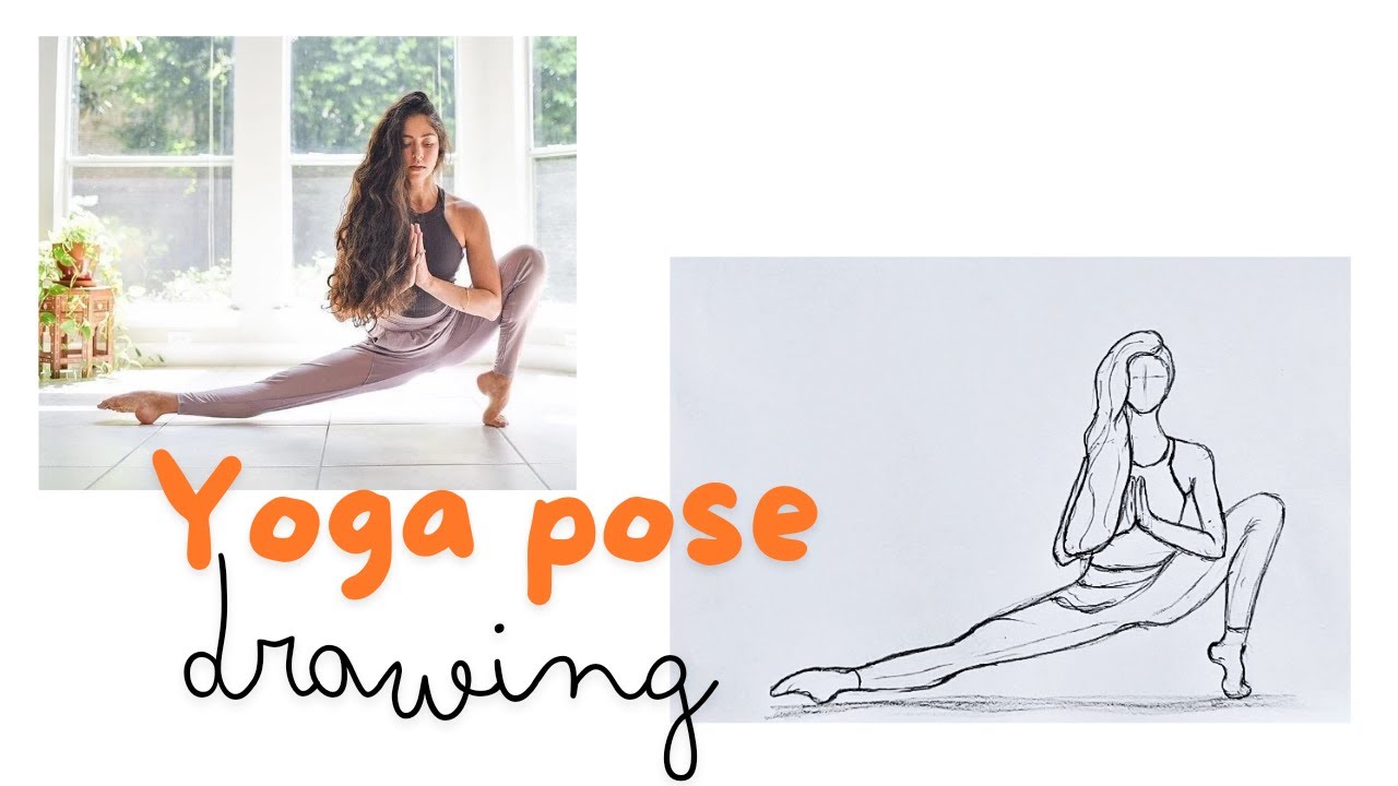 Yoga Pose Drawing | How to draw Yoga Pose - YouTube