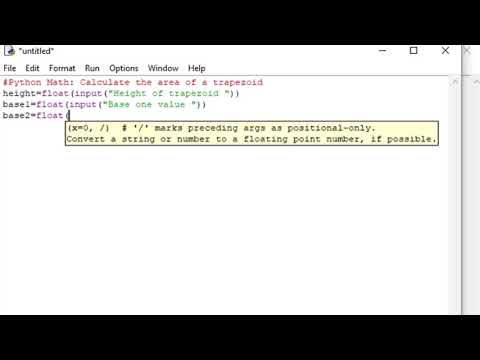 Python Math Calculate the area of a trapezoid - YouTube