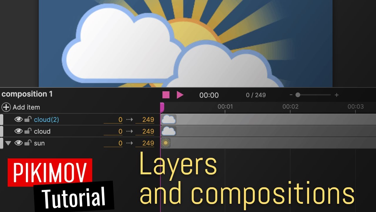 Pikimov motion design tutorial 02 | Layers and compositions - YouTube