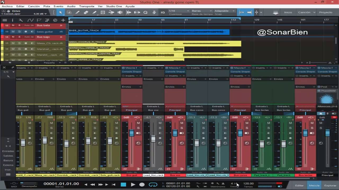 Demostración del uso de la Consola Shaper en Studio one 3 - tercera ...