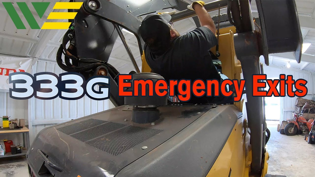 How to Exit John Deere 333G Skid Steer Cab in an EMERGENCY - YouTube