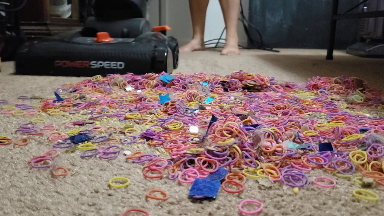 Crunchy Rubberband Mess Test with Eureka PowerSpeed Vacuum - YouTube