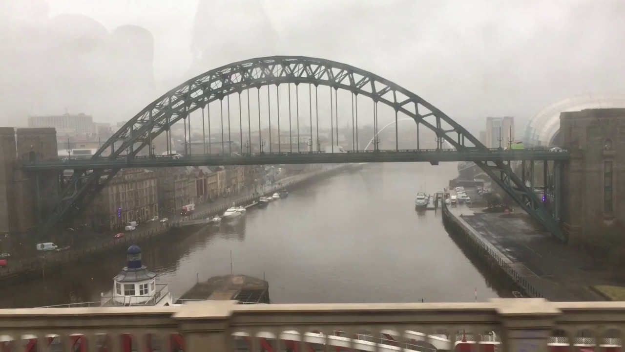 Crossing the High Level Bridge from Gateshead to Newcastle-Upon-Tyne ...