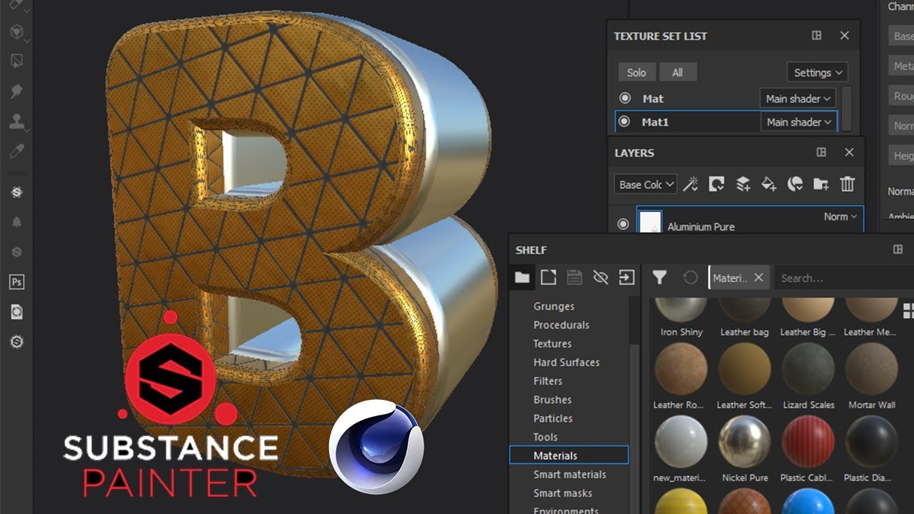3D Text in Cinema 4D and Substance Painter - YouTube