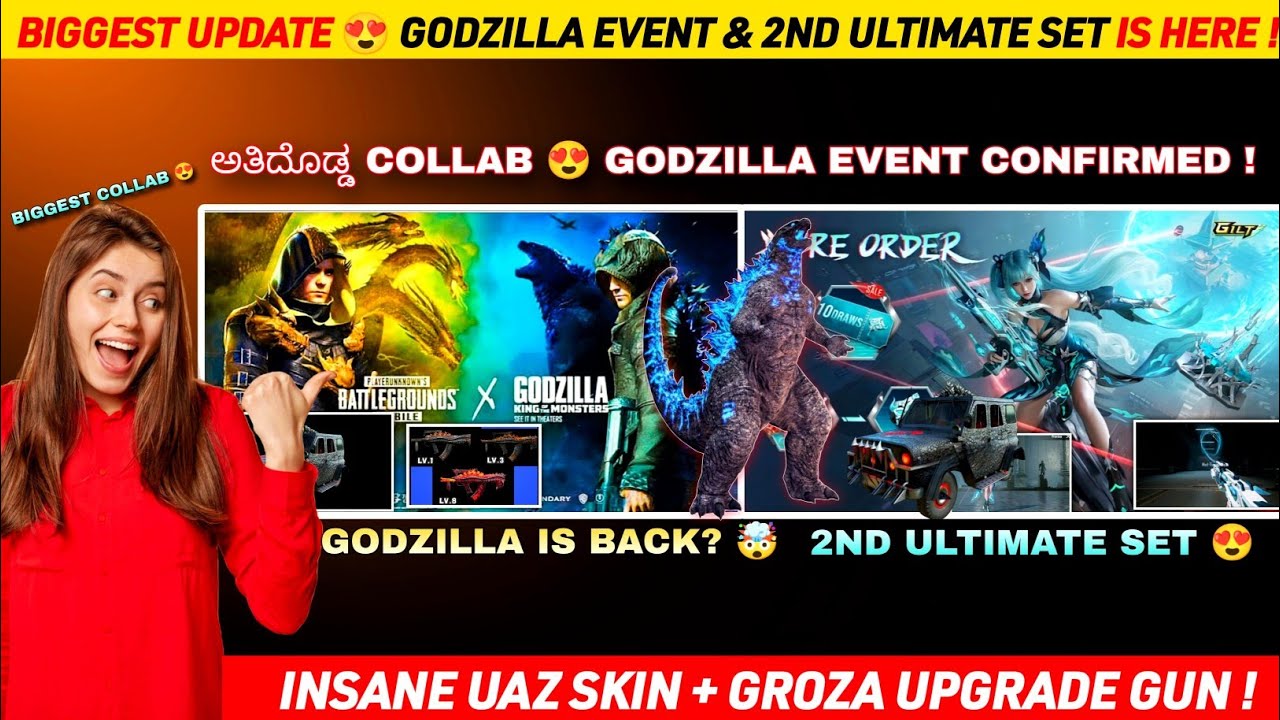 BIGGEST COLLAB 😍 BGMI x Godzilla Returns? New UAZ & Gun Skins + 2nd ...