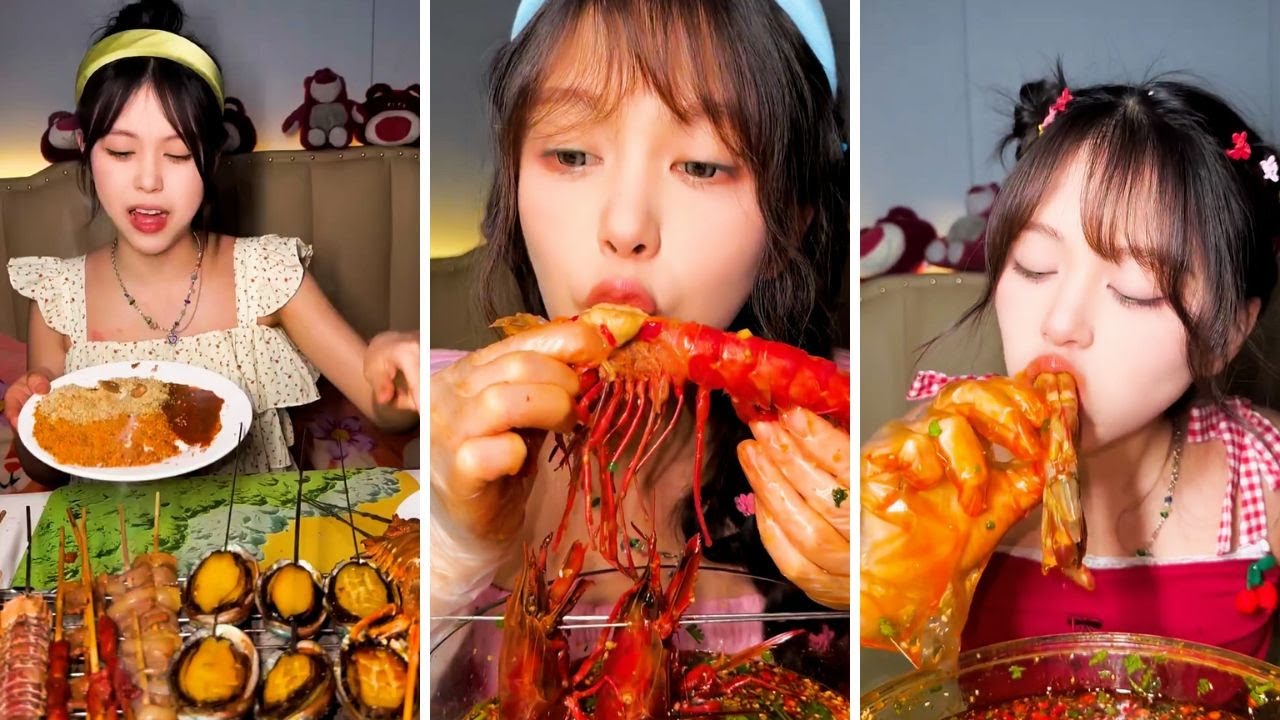 Eat red devil shrimp, various types of live seafood and pickled red ...