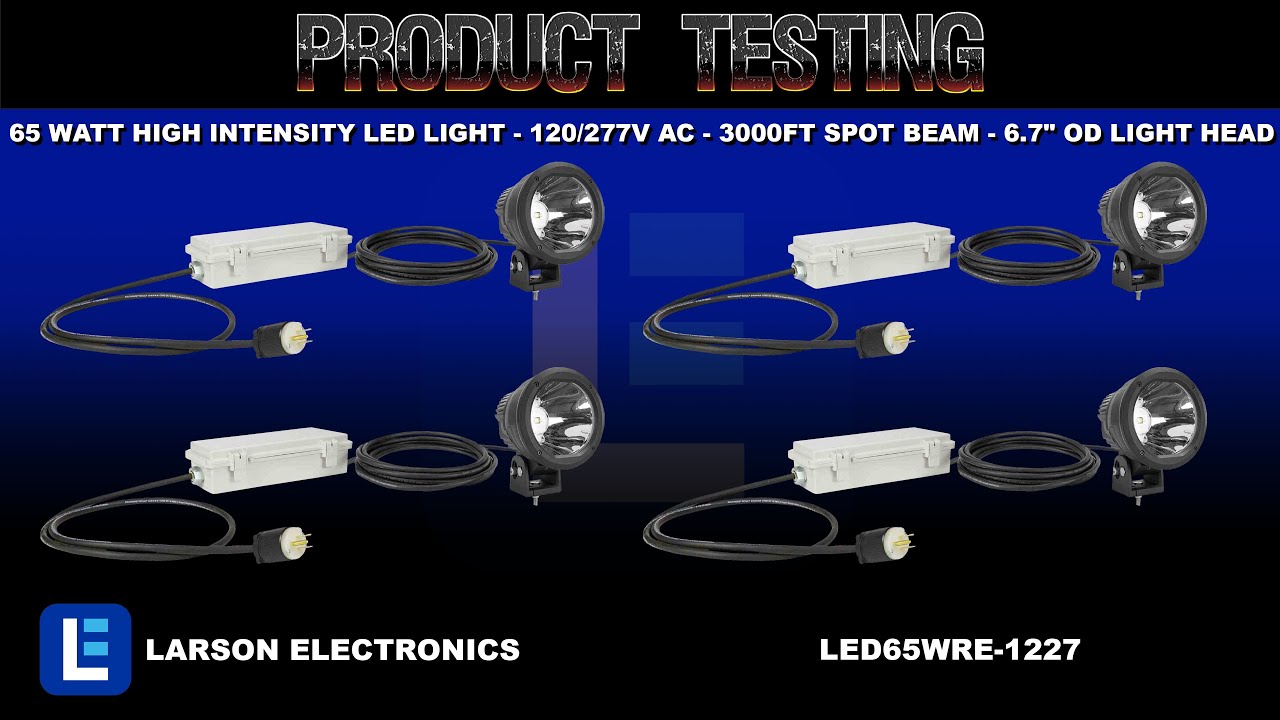 65 Watt High Intensity LED Light - 120/277V AC - 3000ft Spot Beam - 6.7 ...