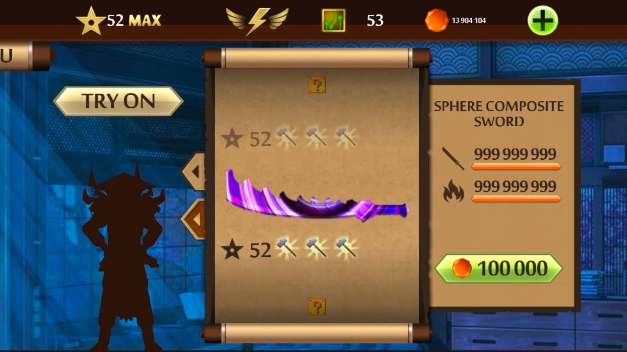 Shadow Fight 2 The Most Powerful Sphere Composite Sword - YouTube