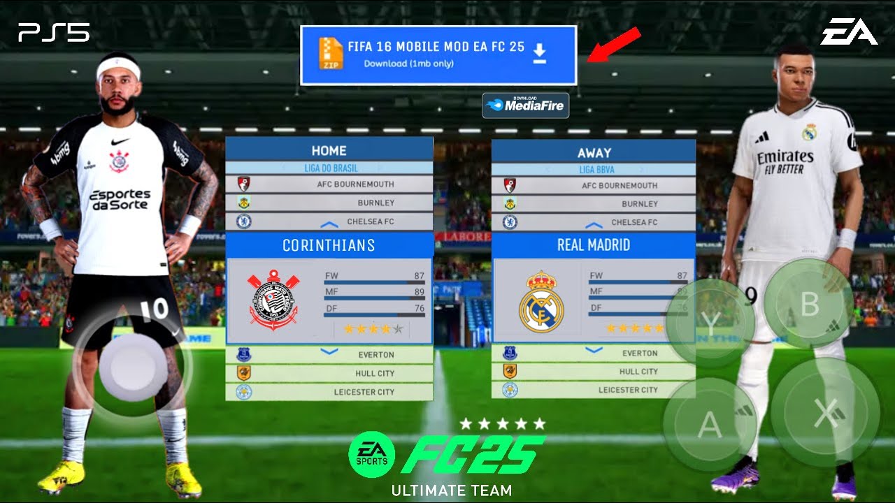 FIFA 16 MOBILE MOD EA FC 25 OFFLINE ANDROID PS5 | NOVAS TRANSFERÊNCIAS ...