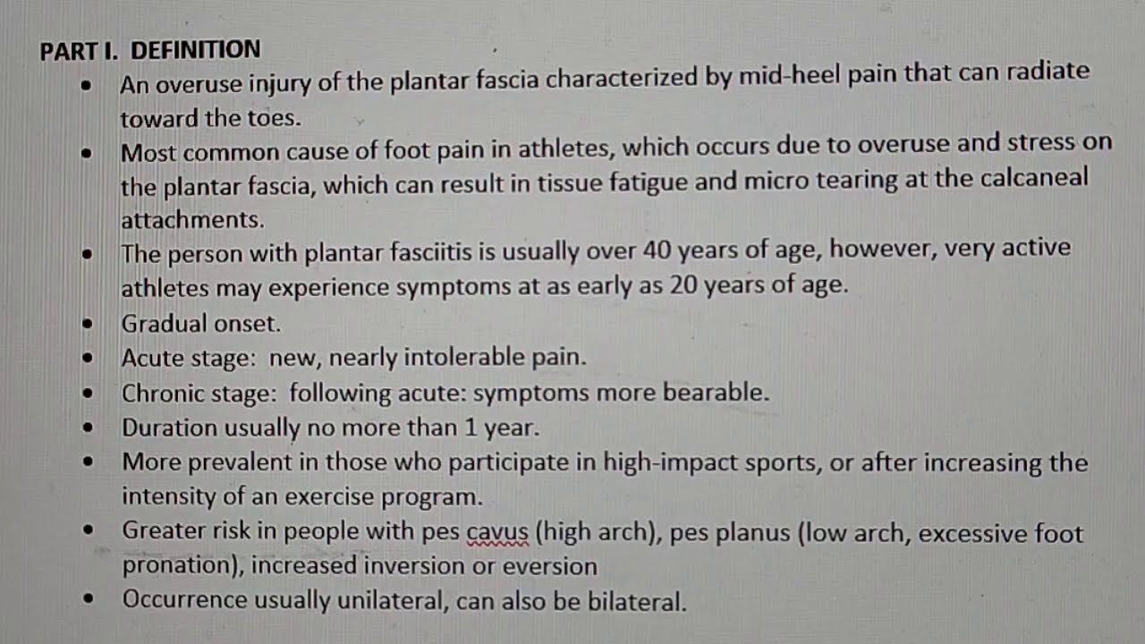 Massage Therapy Study Guide 11: Condition Treatment Plan: PLANTAR ...