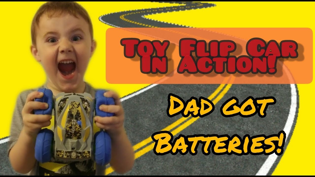 Toy Flip Car In Action! Daddy Bought Batteries! - YouTube