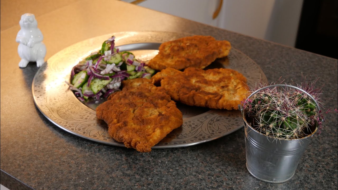 The best Austrian chicken schnitzel recipe with Vienna salad ! - YouTube