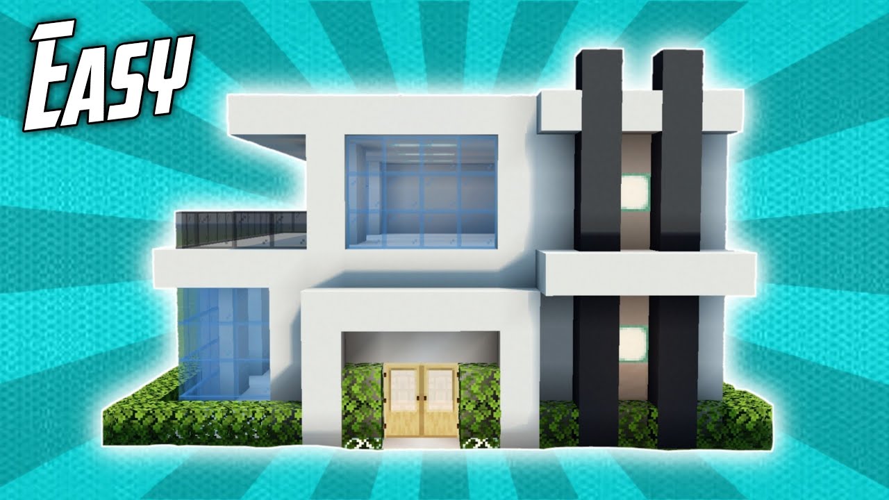 Minecraft: Cara Membuat Rumah Modern 2 Lantai Mudah #20 - YouTube