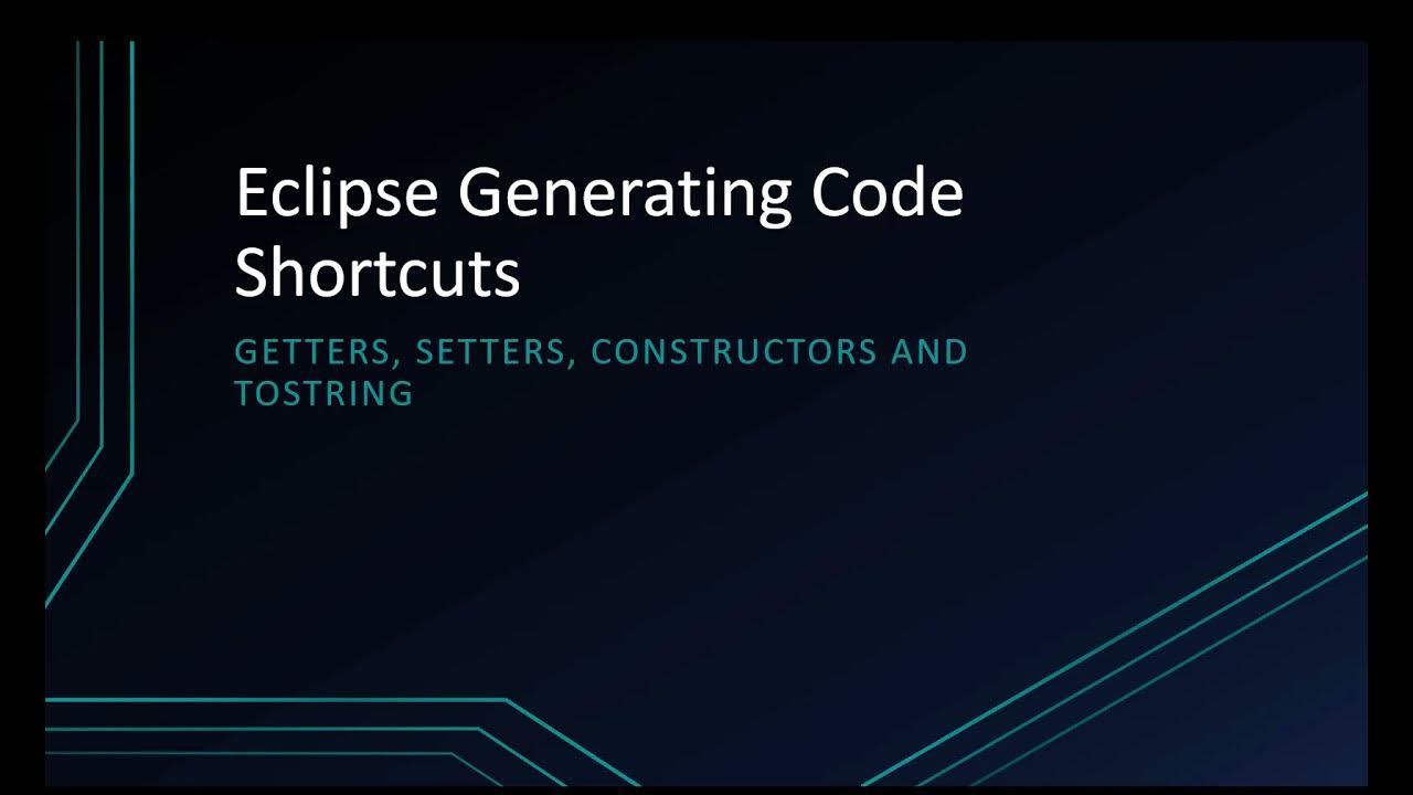 Fast Way To Create Getters, Setters, Constructors and The toString Method In Eclipse - Part1 ...