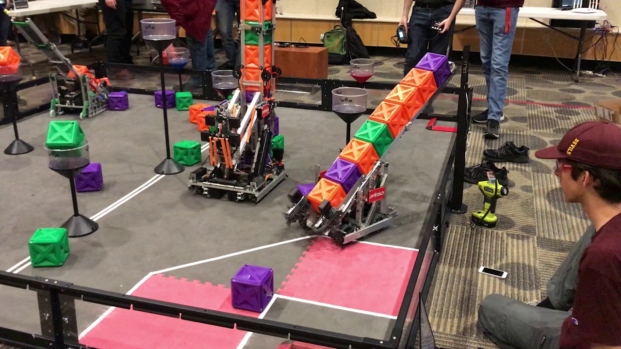 VEX U PYRO - Tower Takeover Autonomous Practice - YouTube